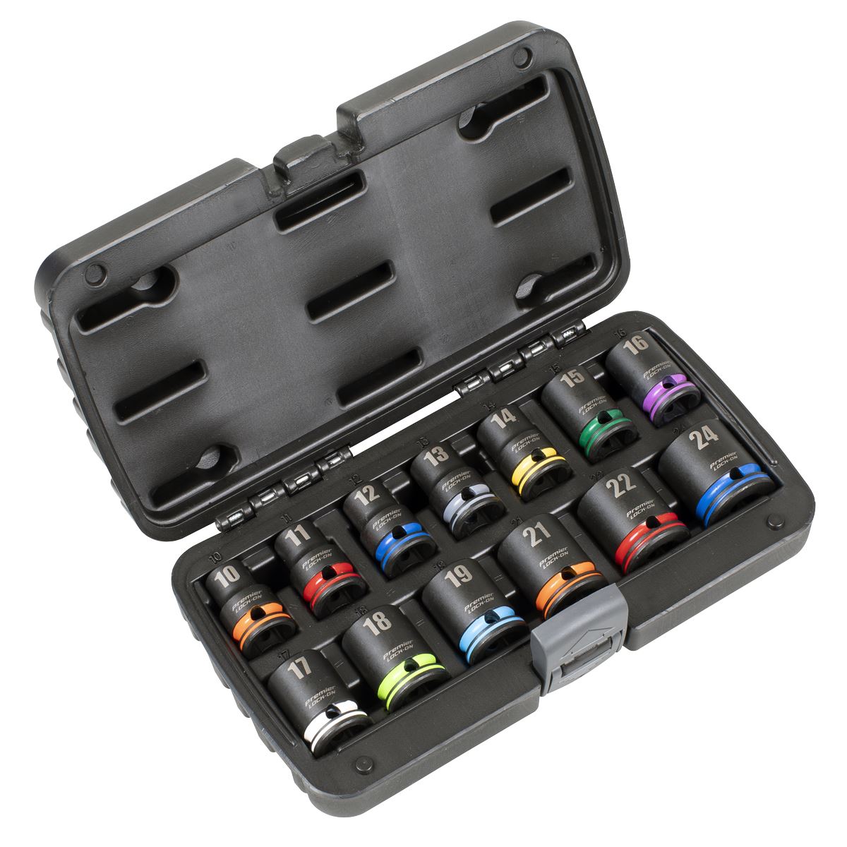 Sealey AK56160M Lock-On™ Impact Socket Set 1/2"Sq Drive 13pc 6pt