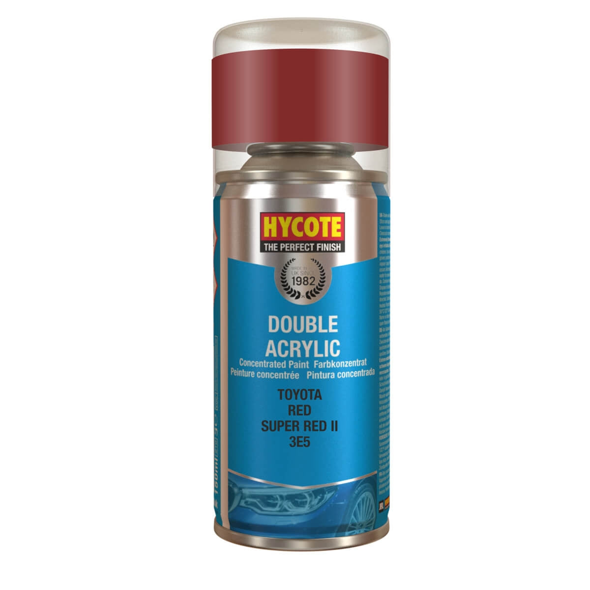 Hycote Toyota Red 3E5 Super Red II Double Acrylic Spray Paint 150Ml