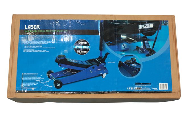 Laser Tools 8839 Low Profile Trolley Jack with Quick Lift - 4 Tonne