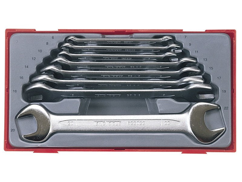 Teng TT6208 Metric Open End Spanner Set 8 Piece